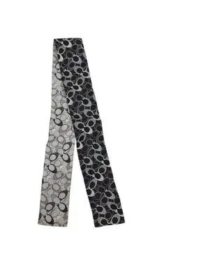 Coach | Accessories | Coach Monogram Black Gray Silk Scarf Signature ...